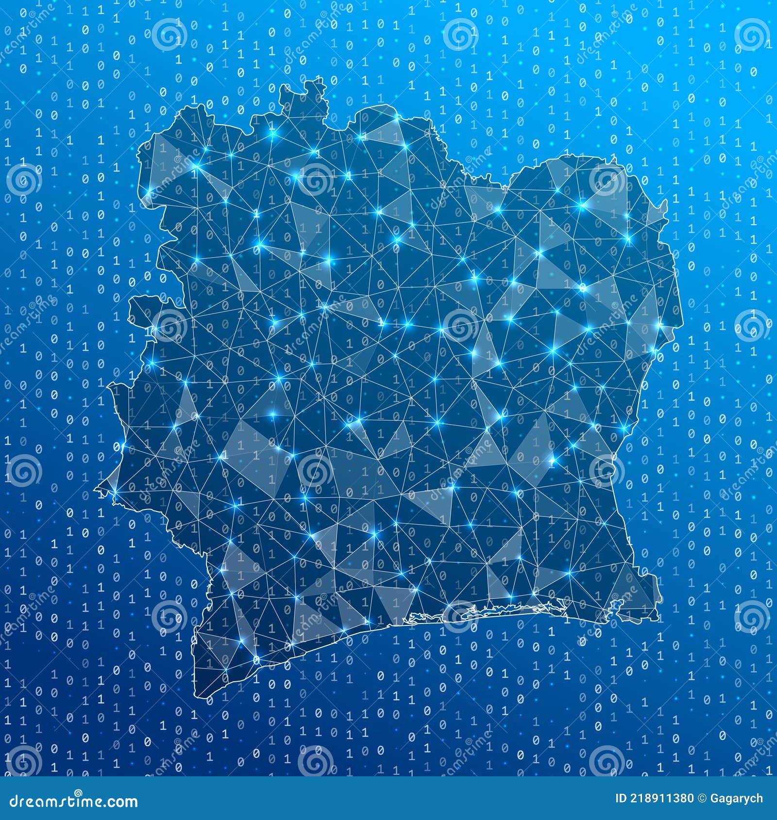 Network Map of Ivory Coast. Stock Vector - Illustration of design ...