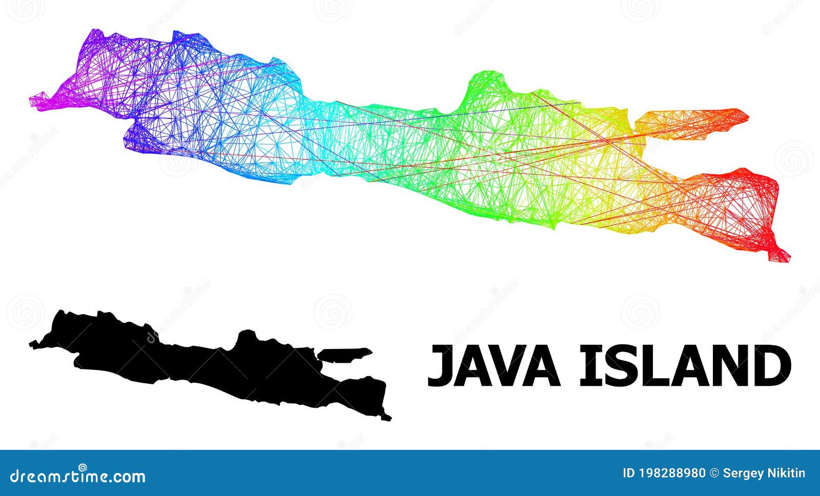 Java Island Simple Outline Vector Map | CartoonDealer.com #267302504
