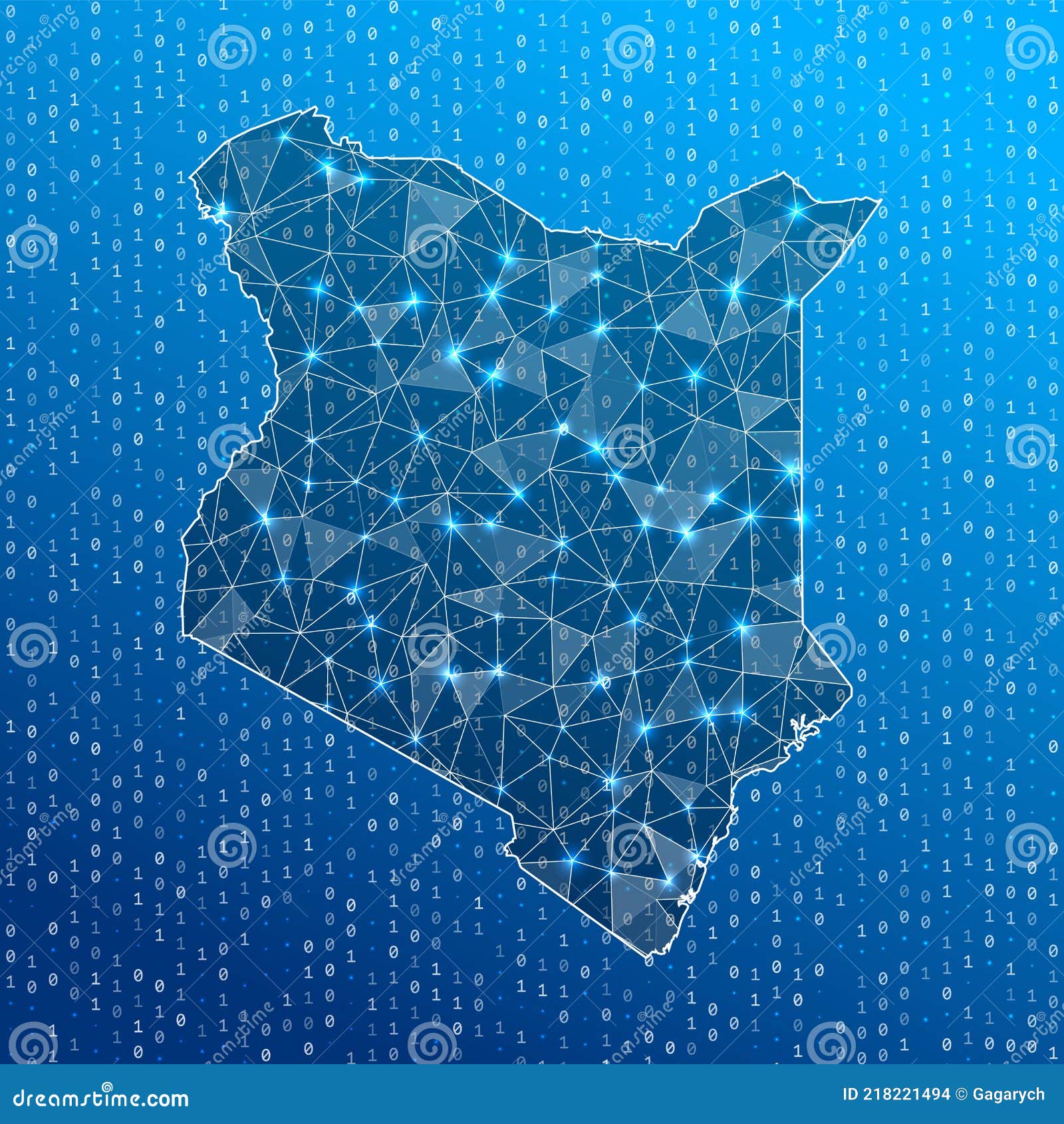 Network map of Kenya. stock vector. Illustration of contour - 218221494