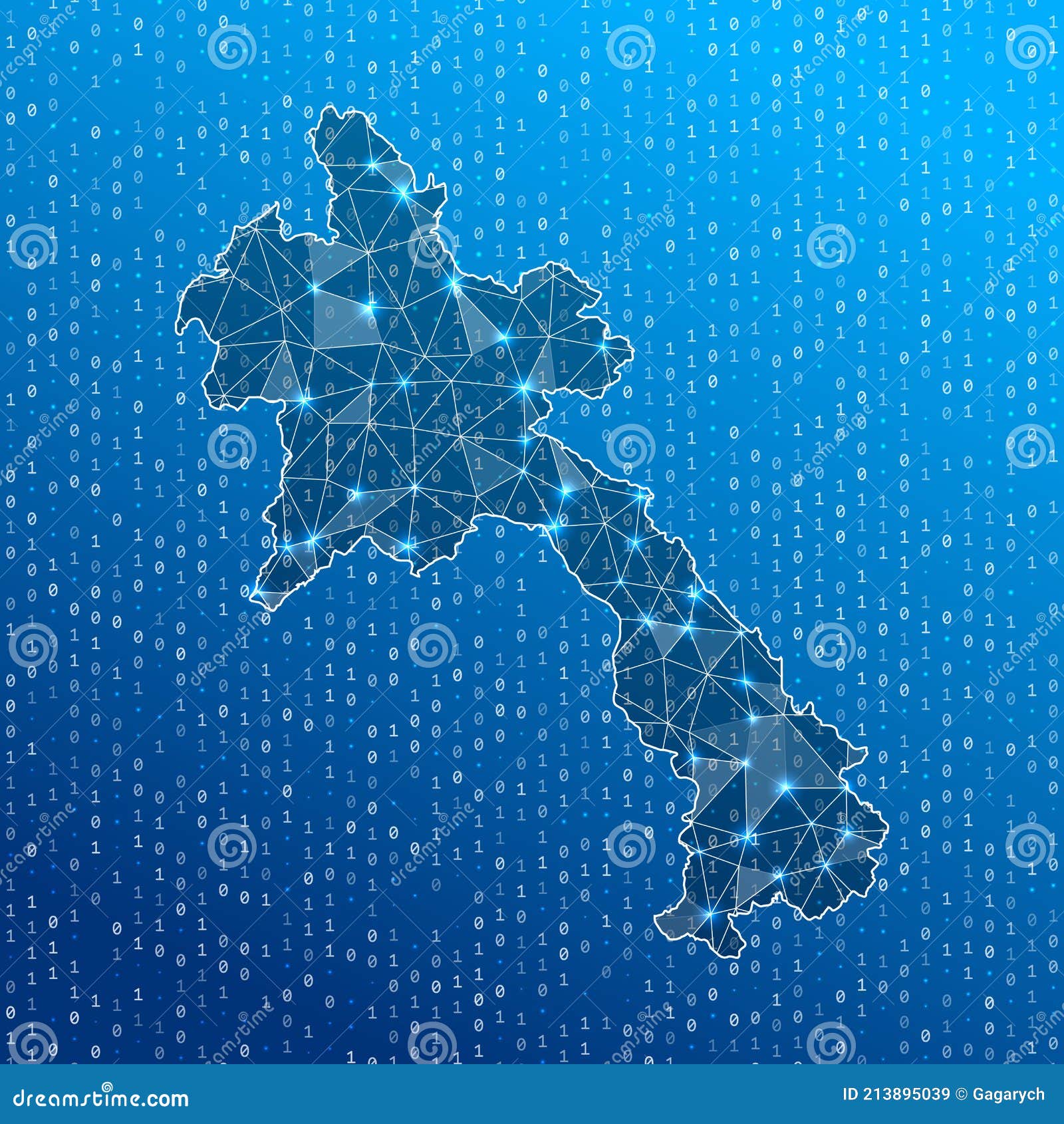 Network Map of Laos. Country Digital Connections. Stock Vector ...