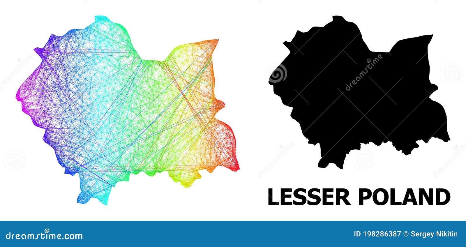 Network Map of Lesser Poland Province with Spectrum Gradient Stock ...
