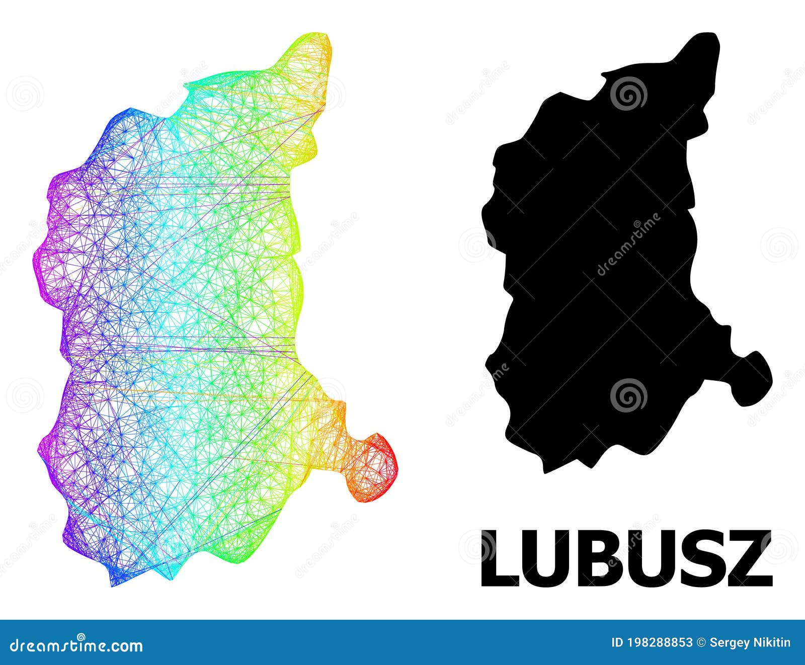 Network Map of Lubusz Province with Spectrum Gradient Stock Vector ...