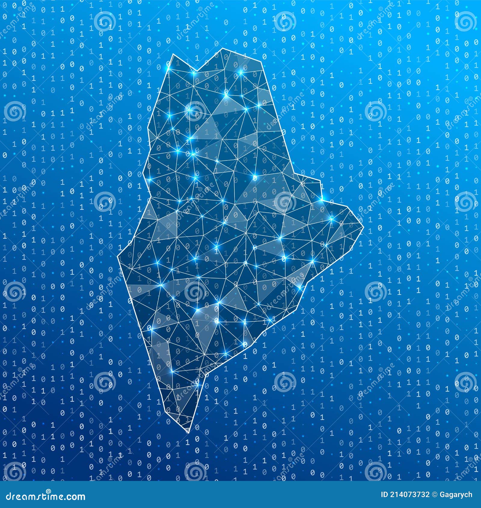 Network map of Maine. stock vector. Illustration of patriot - 214073732