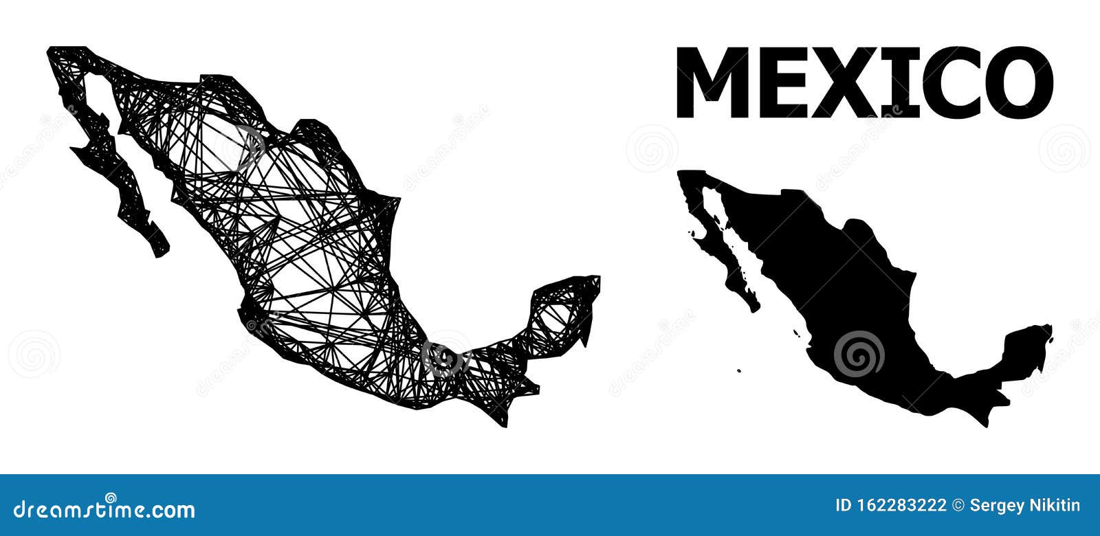 Network Map of Mexico stock illustration. Illustration of country ...