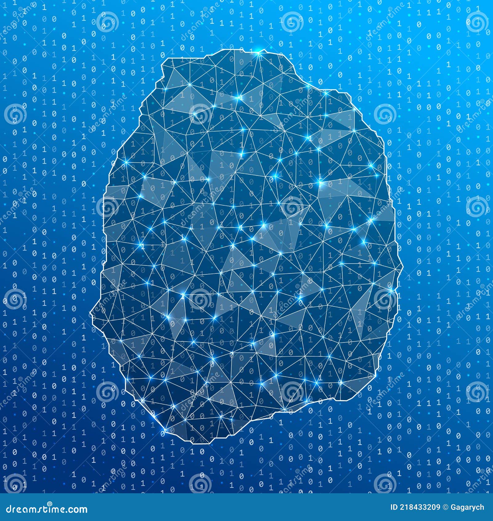 Nevis Network, Constellation Style Island Map. Vector Illustration ...