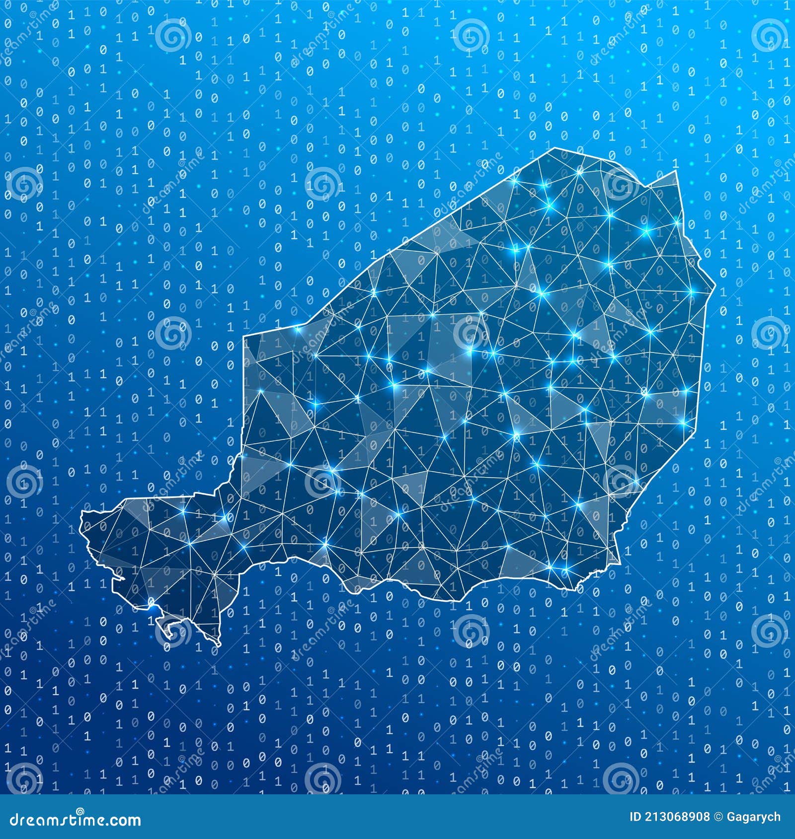 Network map of Niger. stock vector. Illustration of concept - 213068908