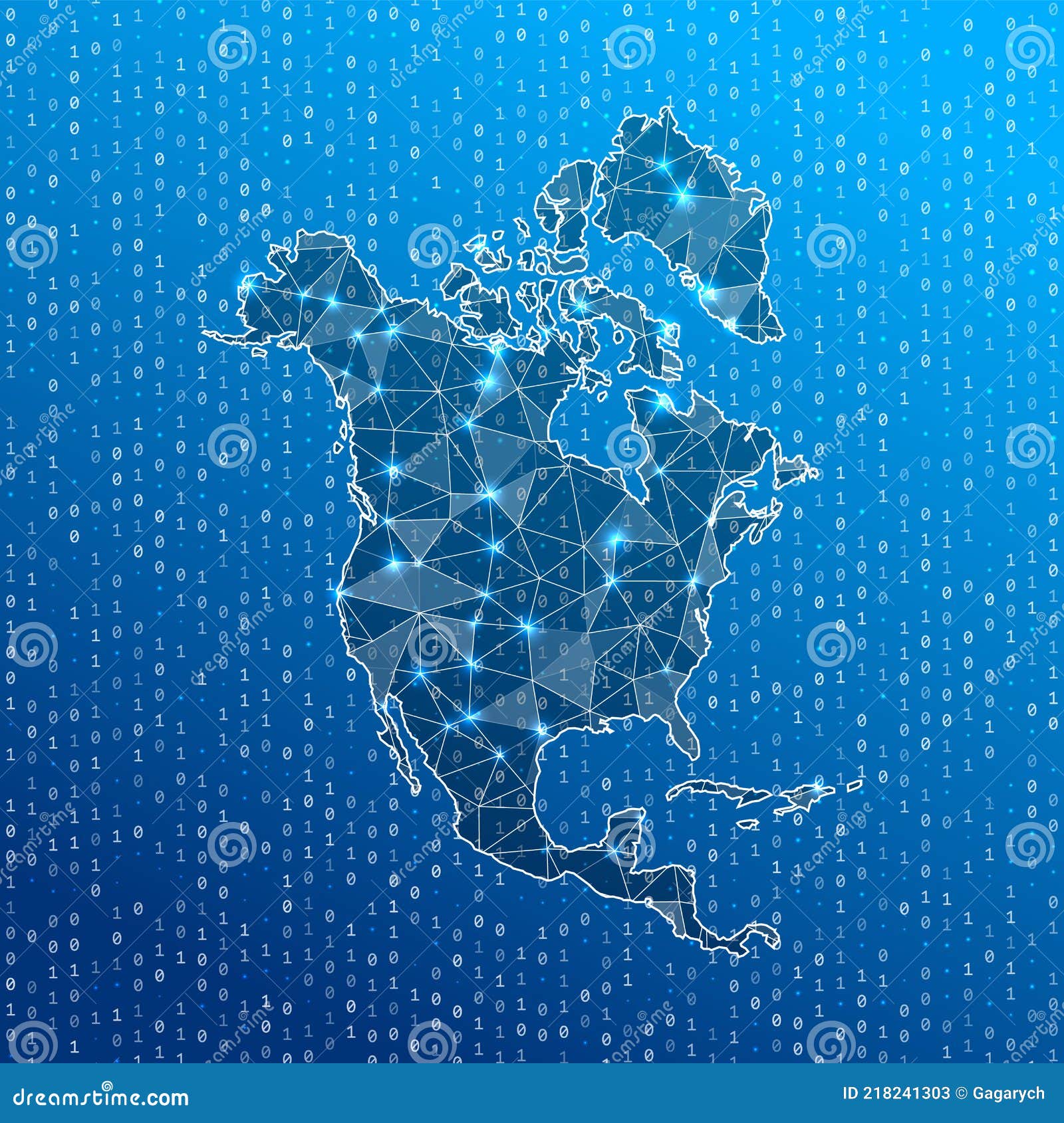 Network Map of North America. Stock Vector - Illustration of democratic ...