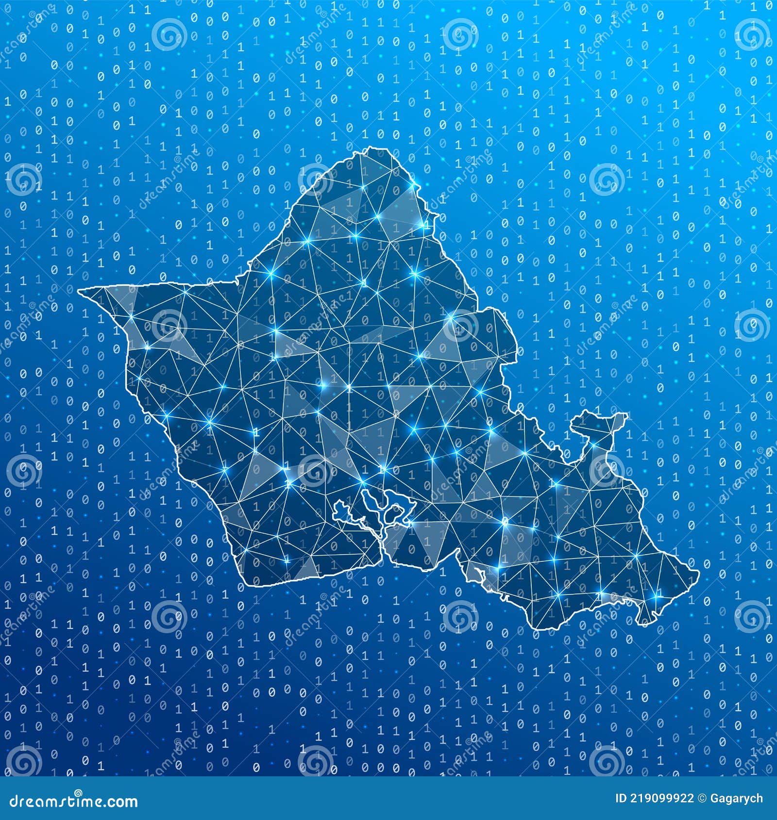 Network Map of Oahu. Island Digital Connections. Stock Vector ...