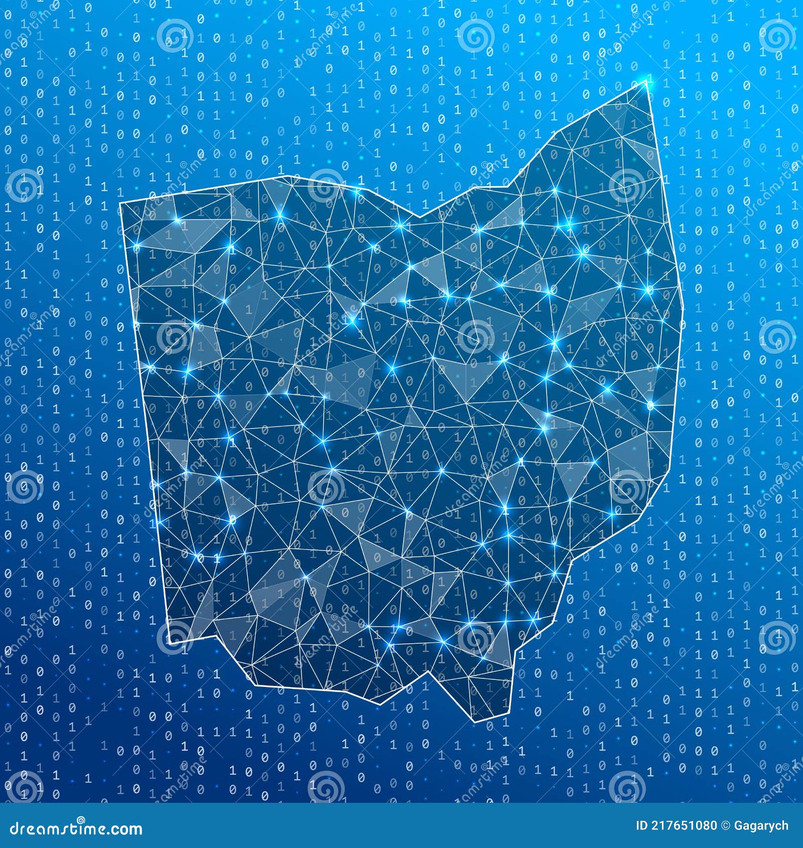 Network Map of Ohio. Us State Digital Connections. Stock Vector ...