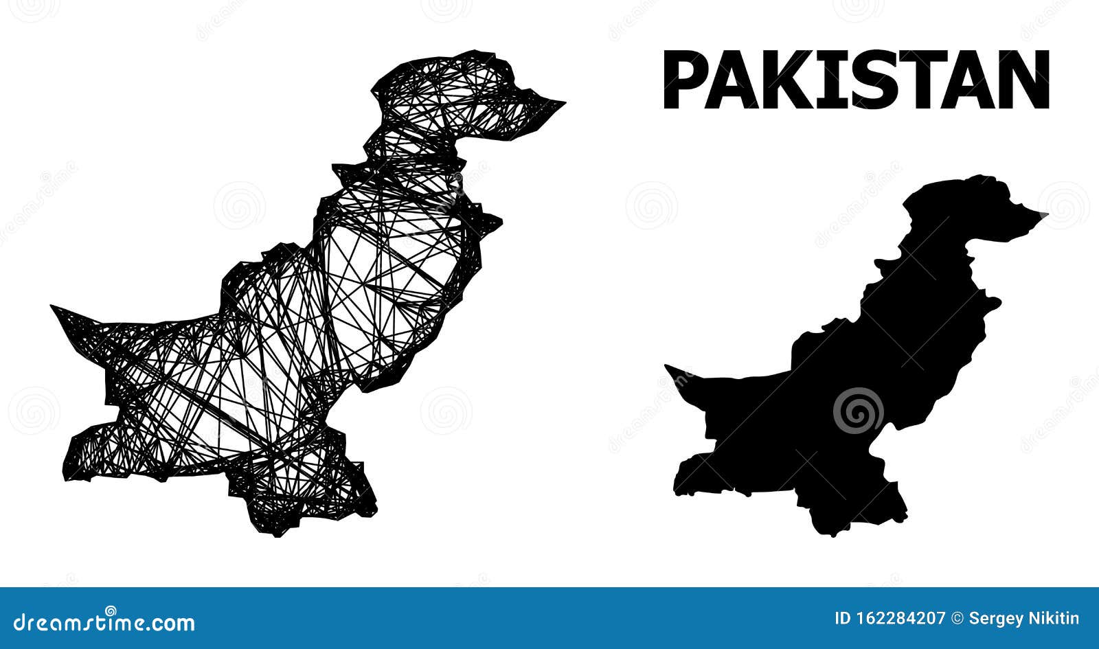 Network Map of Pakistan stock illustration. Illustration of lowpoly ...