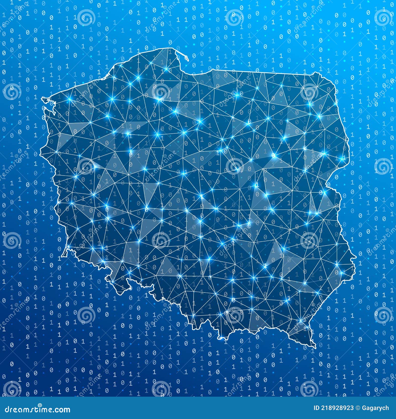 Network map of Poland. stock vector. Illustration of eastern - 218928923