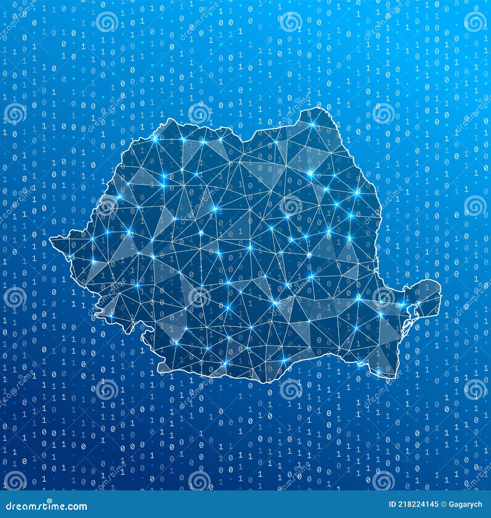 Network map of Romania. stock vector. Illustration of border - 218224145