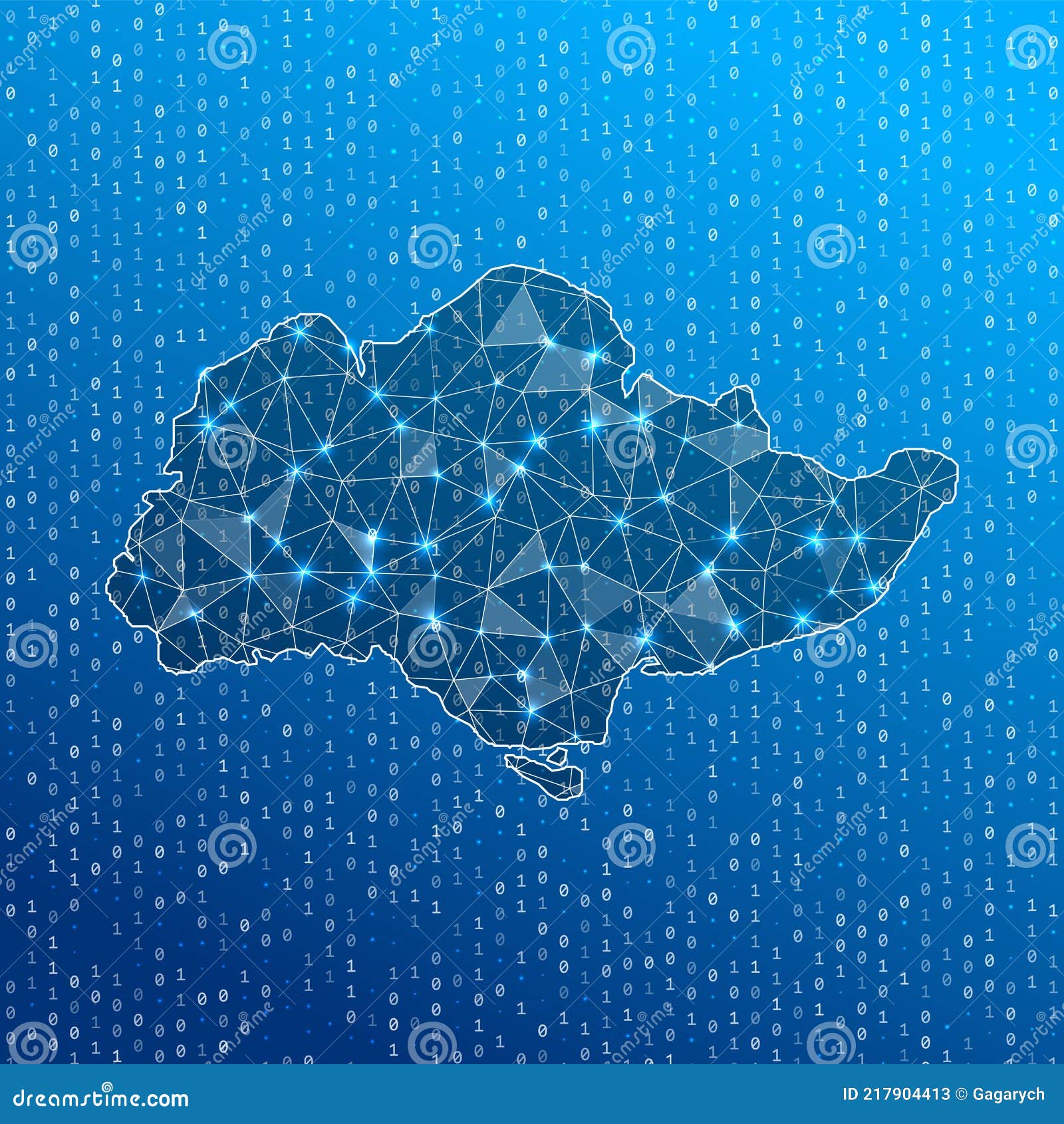 Sentosa Network, Constellation Style Island Map. Cartoon Vector ...