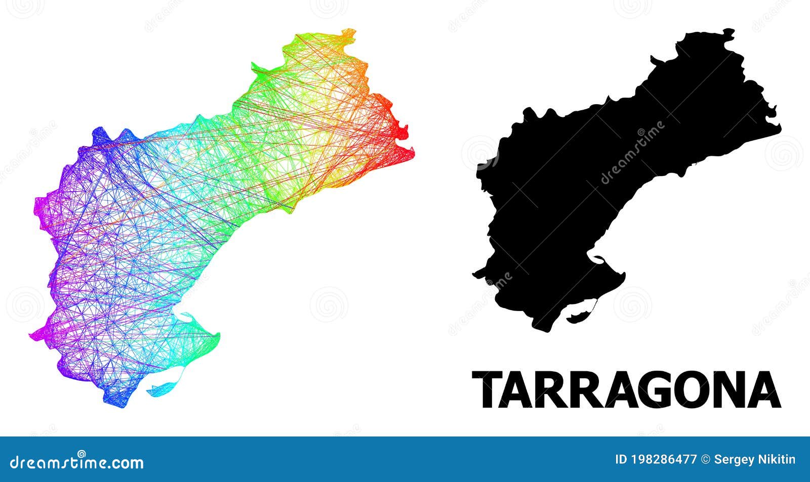 Network Map of Tarragona Province with Spectrum Gradient Stock Vector ...