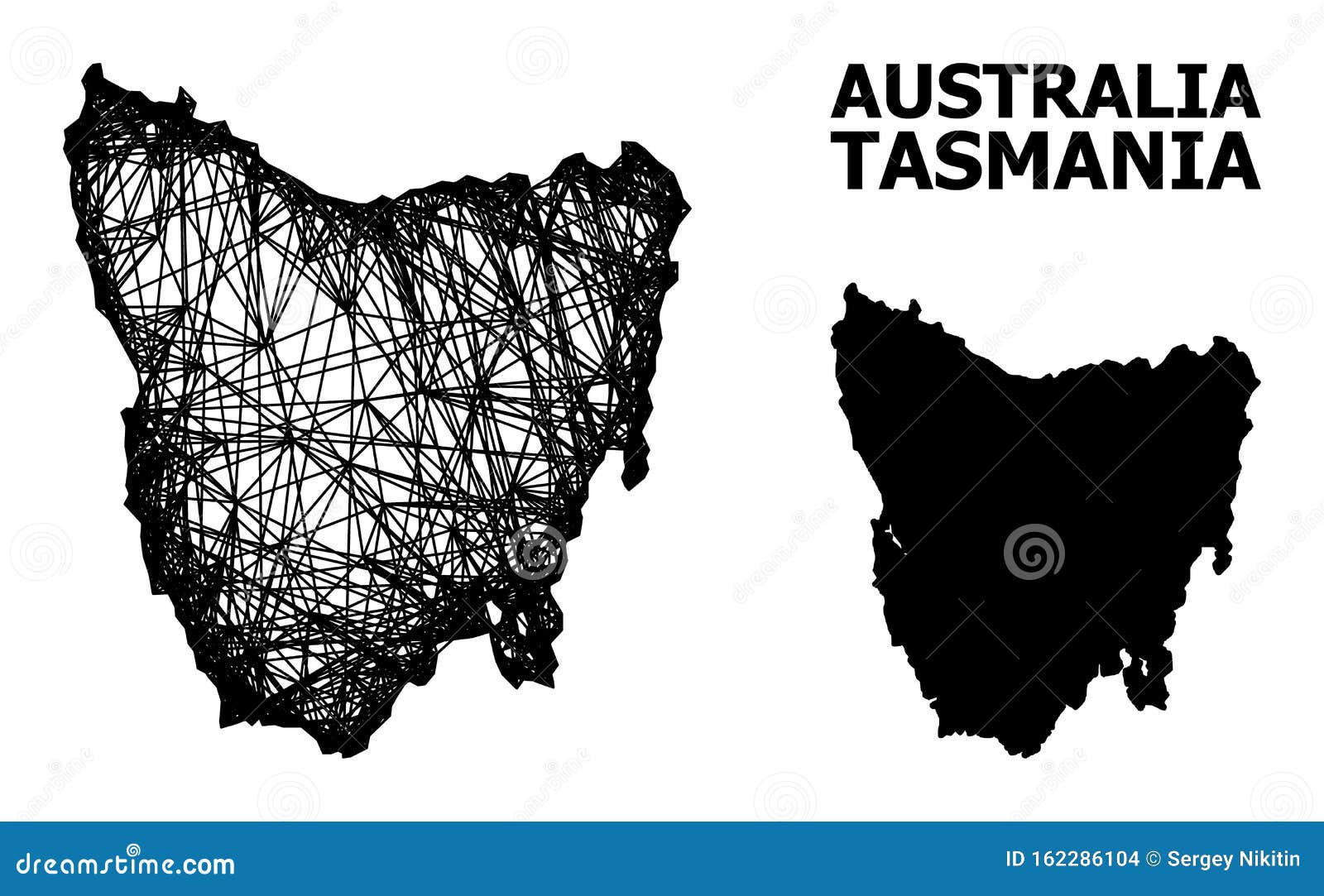 Network Map of Tasmania Island Stock Illustration - Illustration of ...