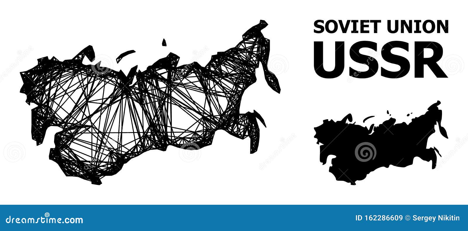 Network Map of USSR stock illustration. Illustration of vector - 162286609