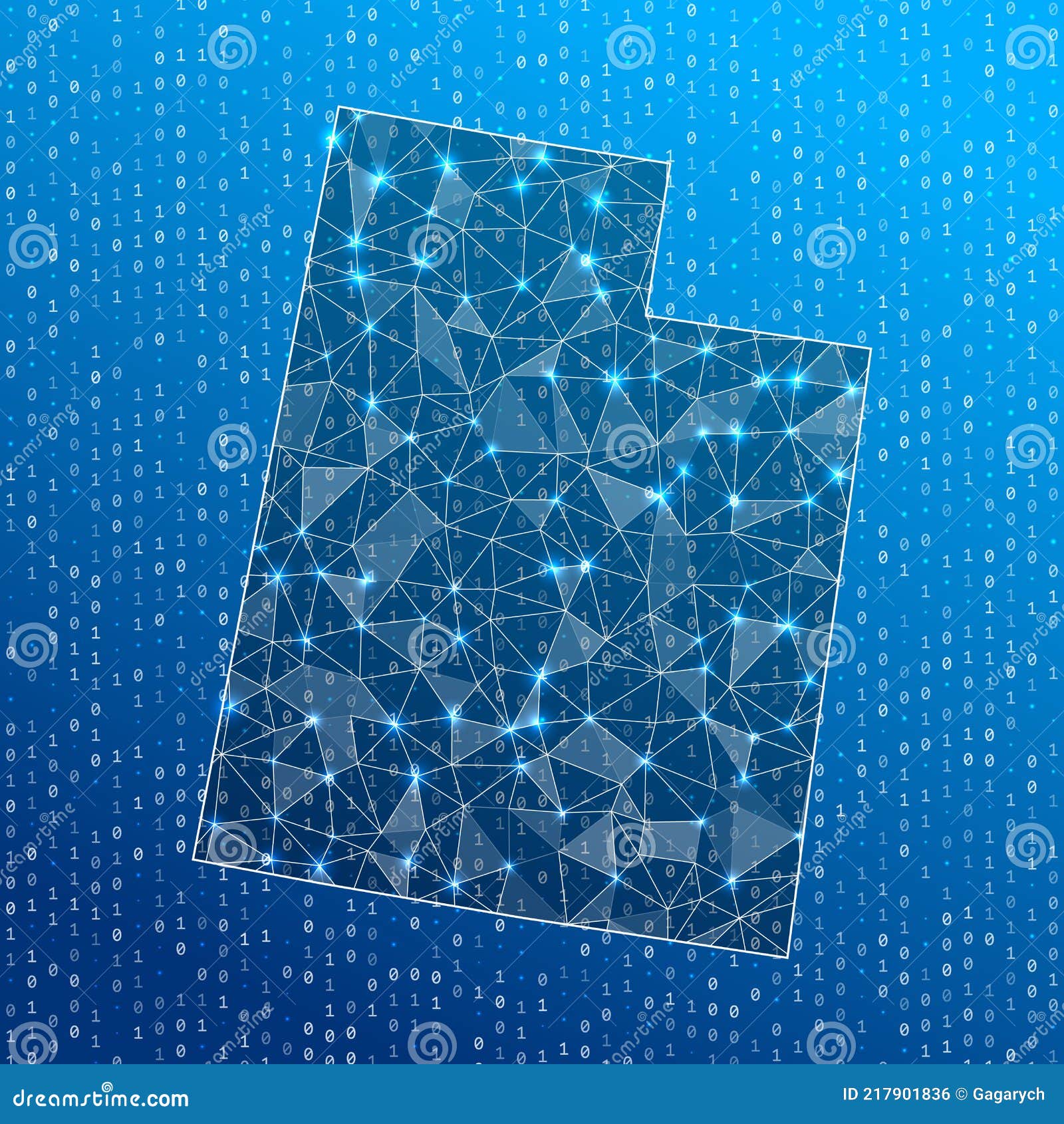 Network Map of Utah. Us State Digital Connections. Stock Vector ...