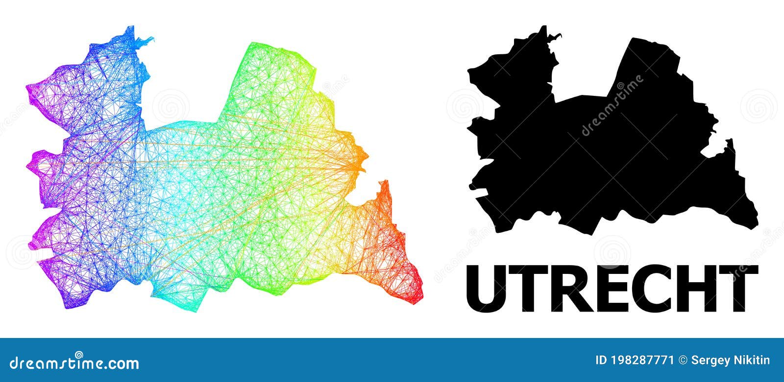 Network Map of Utrecht Province with Spectral Gradient Stock Vector ...
