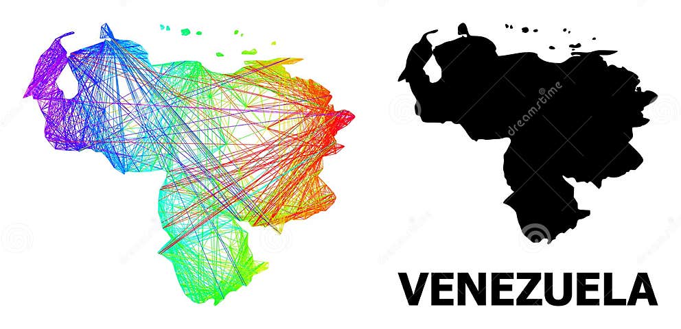 Network Map of Venezuela with Spectrum Gradient Stock Vector ...