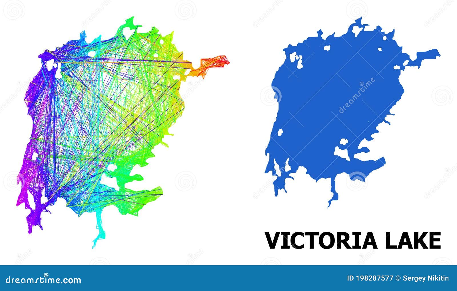 Network Map of Victoria Lake with Spectral Gradient Stock Vector ...