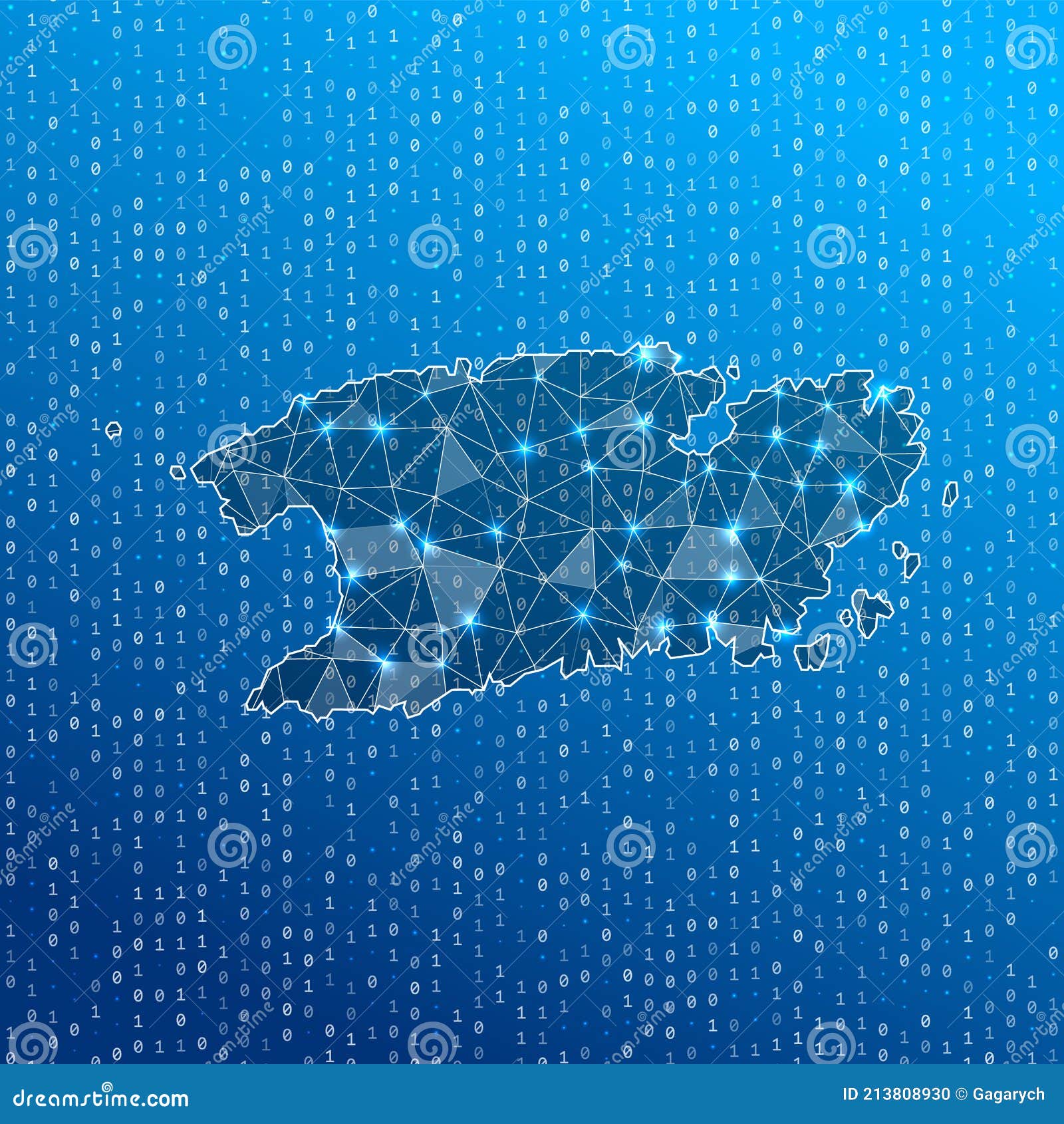 Network Map of Vis. Island Digital Connections. Stock Vector ...