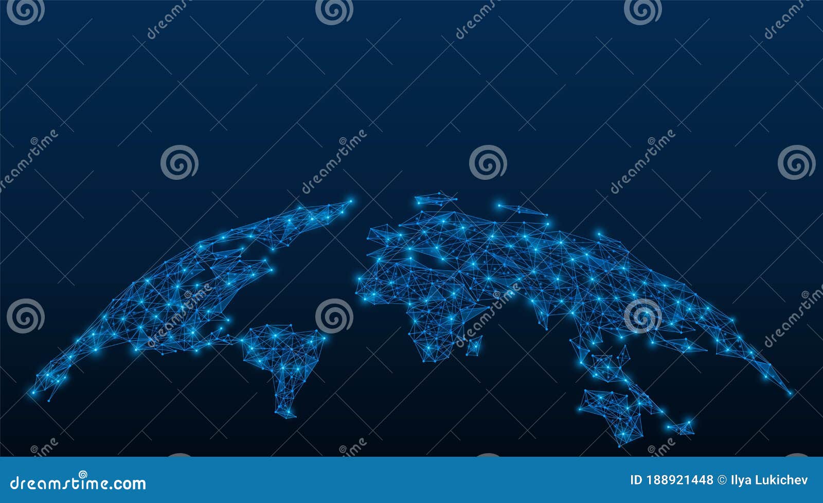 Network map of the world. stock vector. Illustration of cyberspace ...