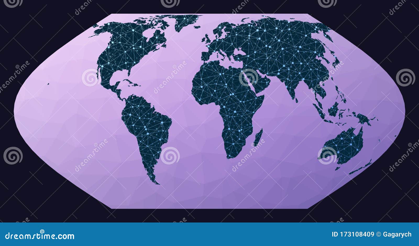 Network map of the world. stock vector. Illustration of constellation ...