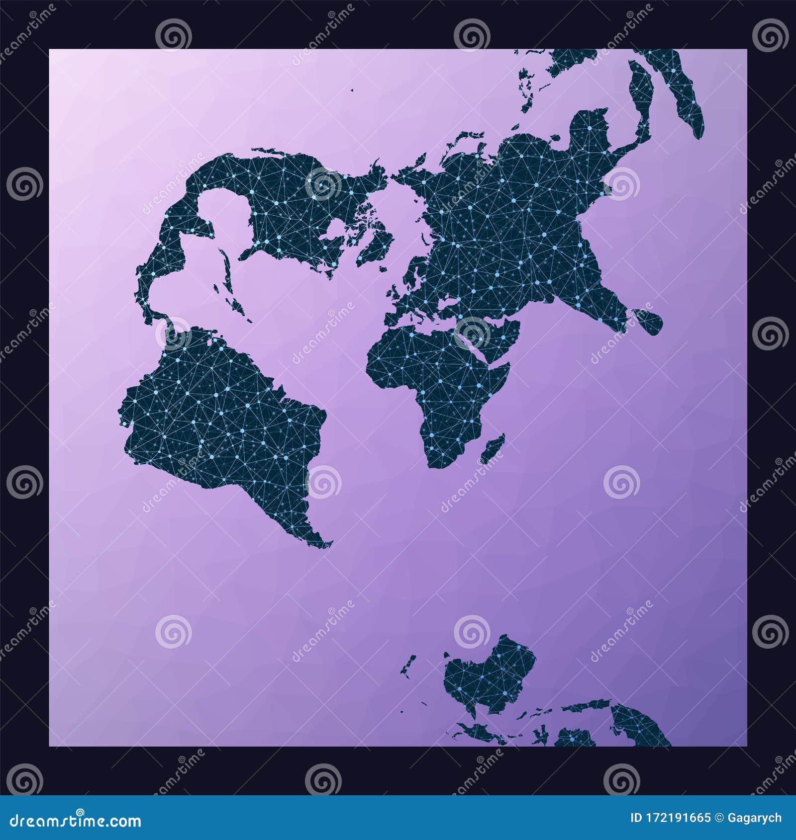 World Map. Transverse Spherical Mercator. Vector Illustration ...