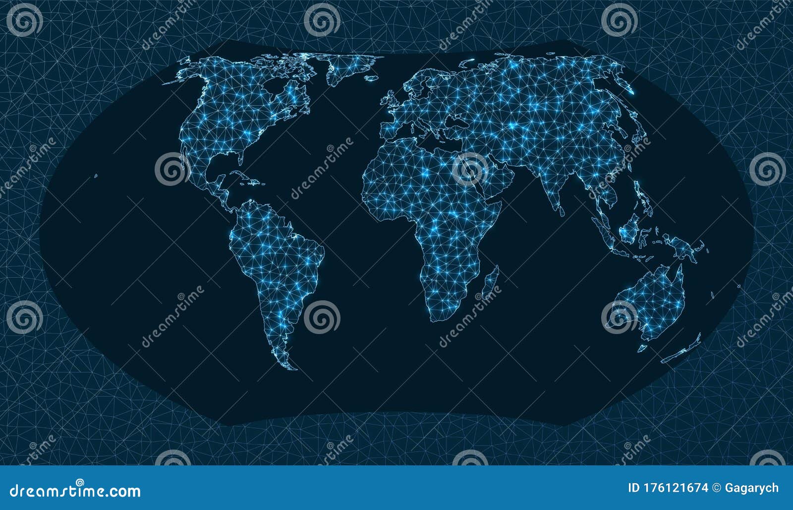 Map Of The World. Wagner IV Projection. Vector Illustration ...