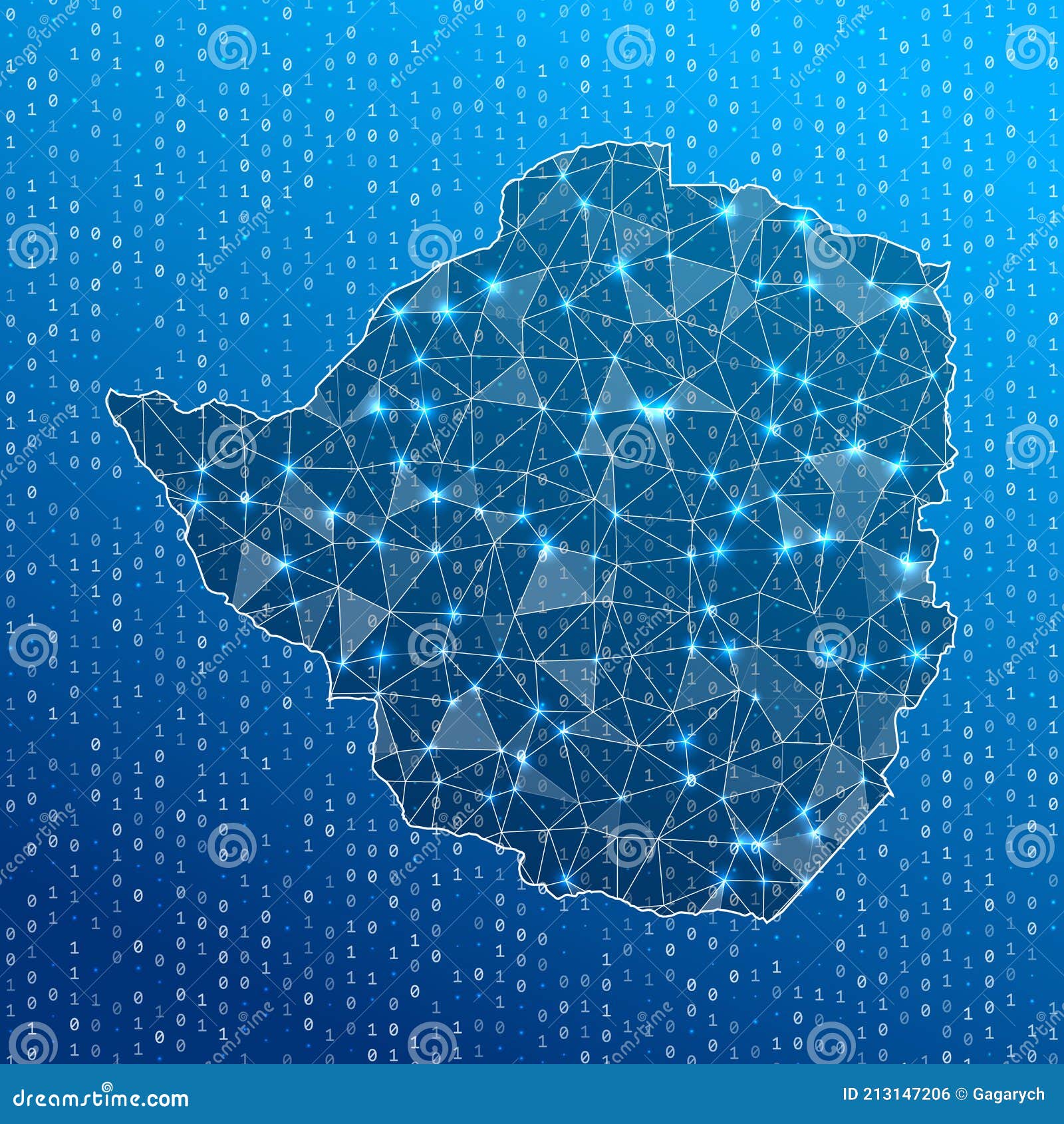 Network map of Zimbabwe. stock vector. Illustration of democratic ...