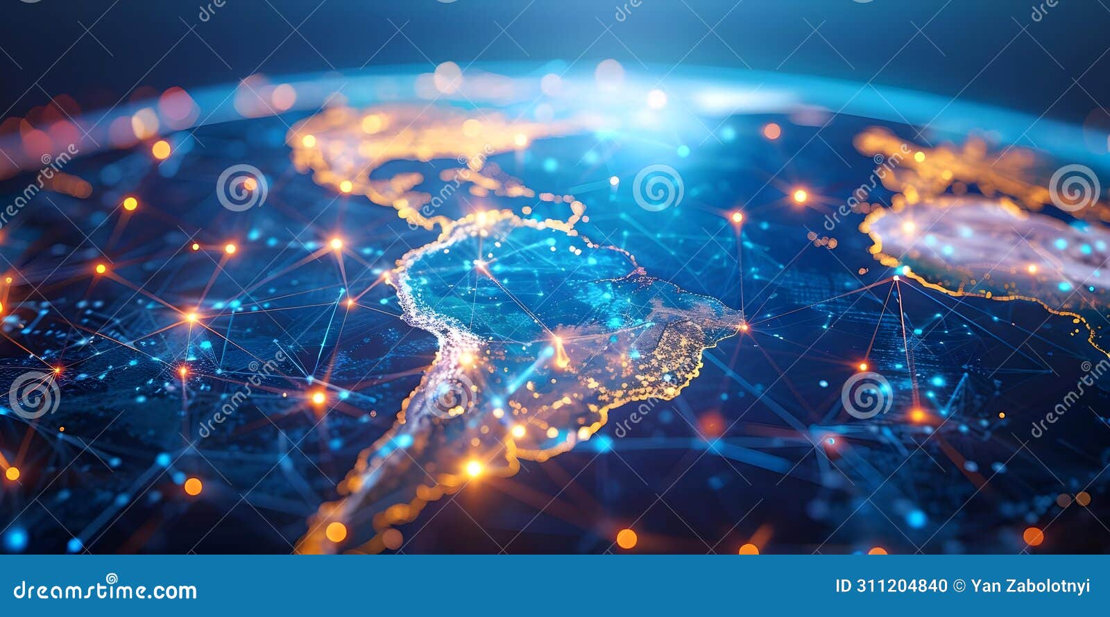 Network Mapping of the Americas Signifying Global Connectivity through ...