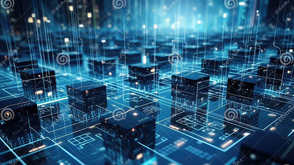 Network matrix data stock illustration. Illustration of integration ...