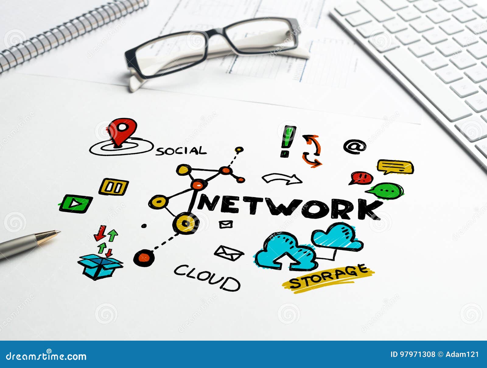 Network media background stock photo. Image of technology - 97971308