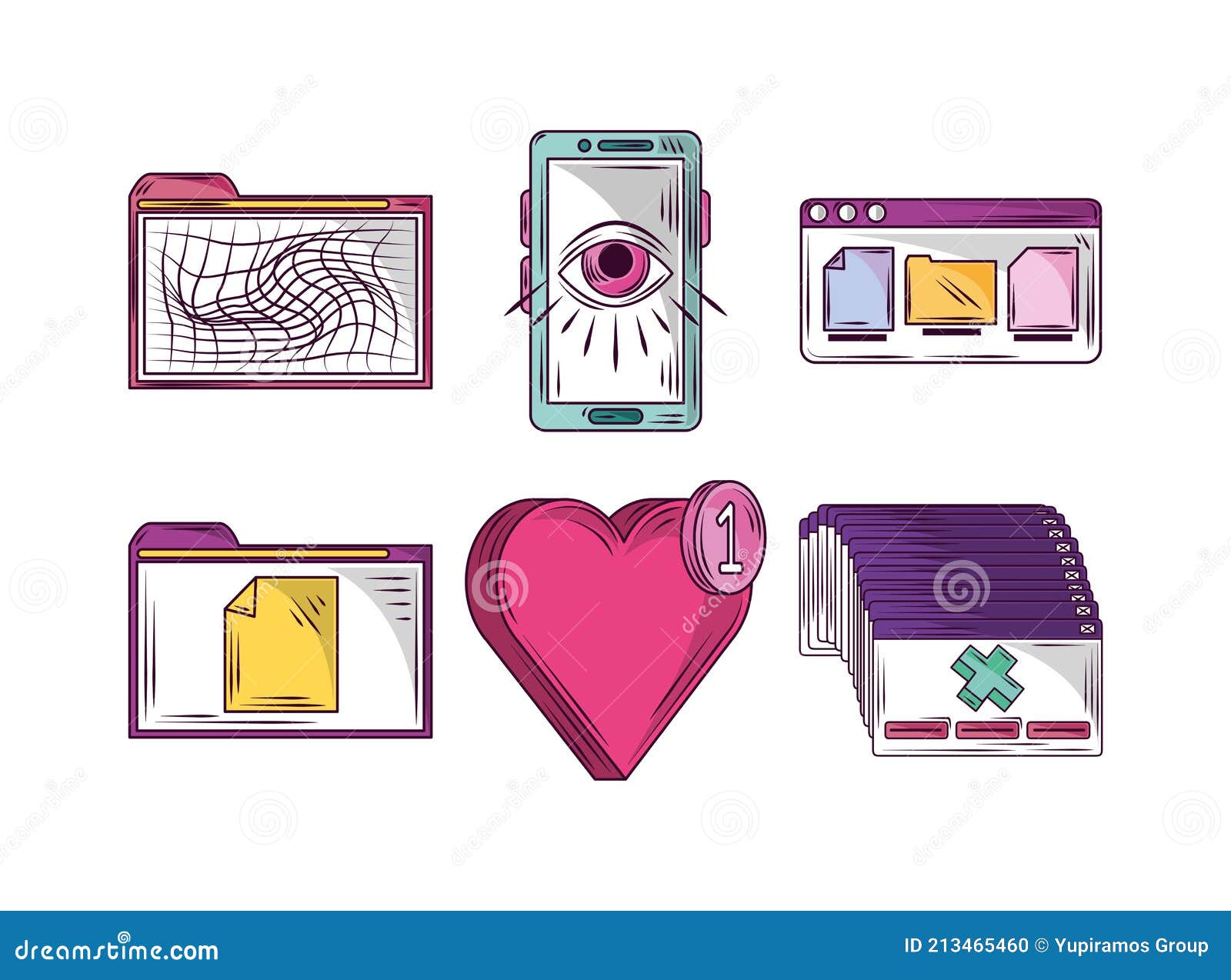 Network media icons stock vector. Illustration of social - 213465460