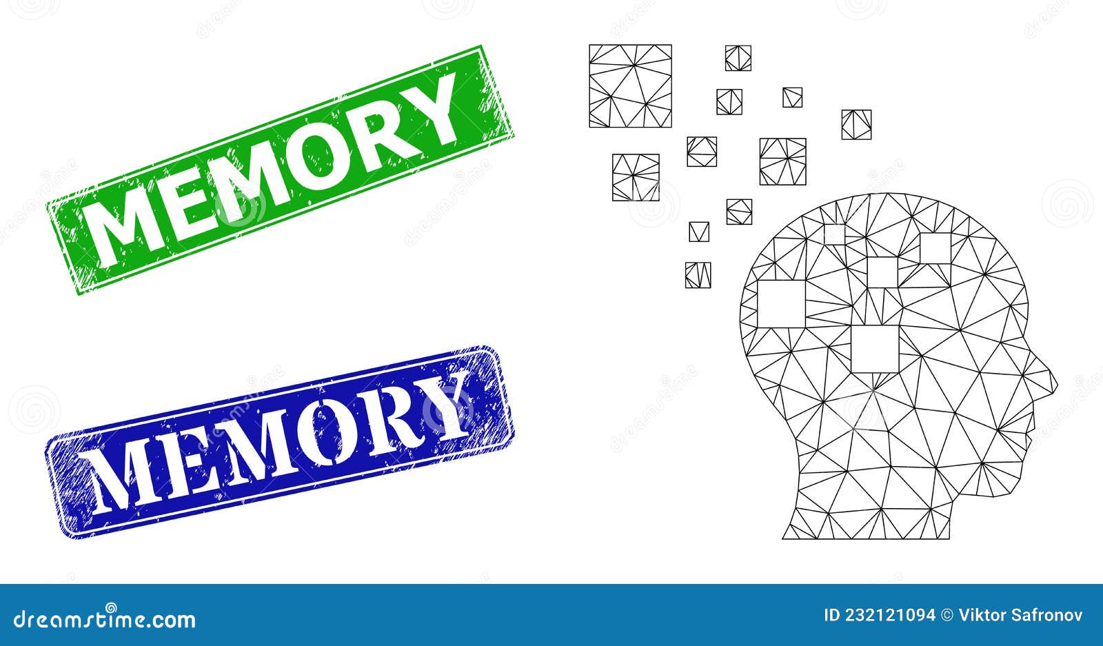 Grunge Memory Badges and Triangle Mesh Memory Compilation Icon Stock ...