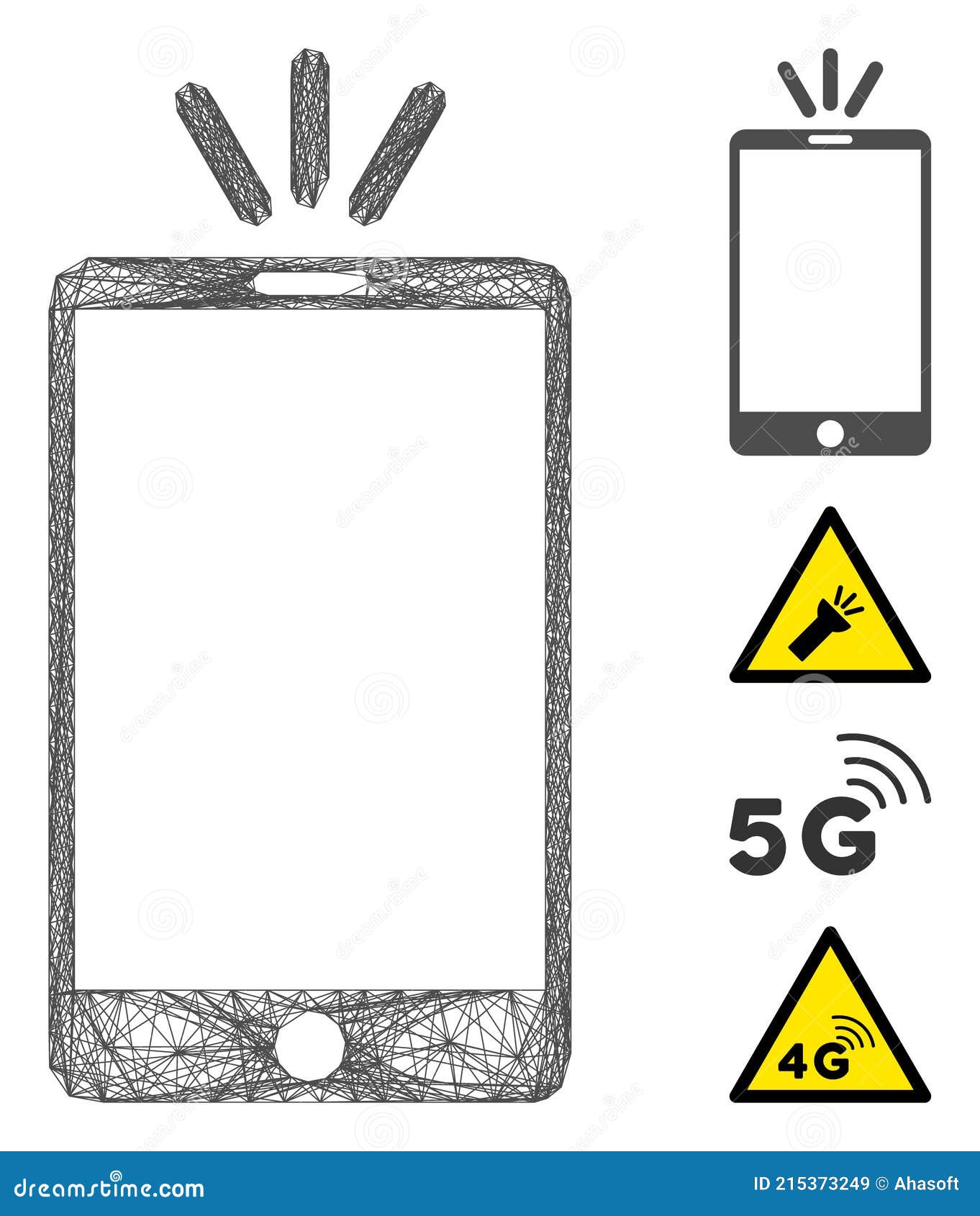 Network Mobile Torch Vector Mesh Stock Vector - Illustration of icon ...