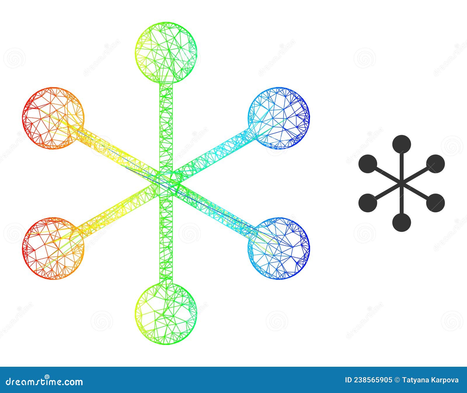 Network Net Structure Mesh Icon with Spectral Gradient Stock Vector ...