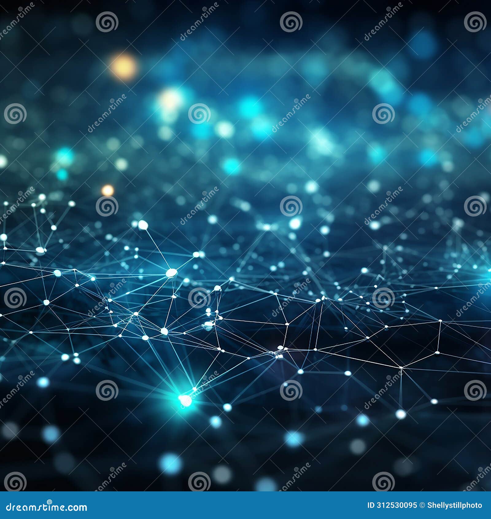 Network or Networking Technology Flowing Light Structure Background ...