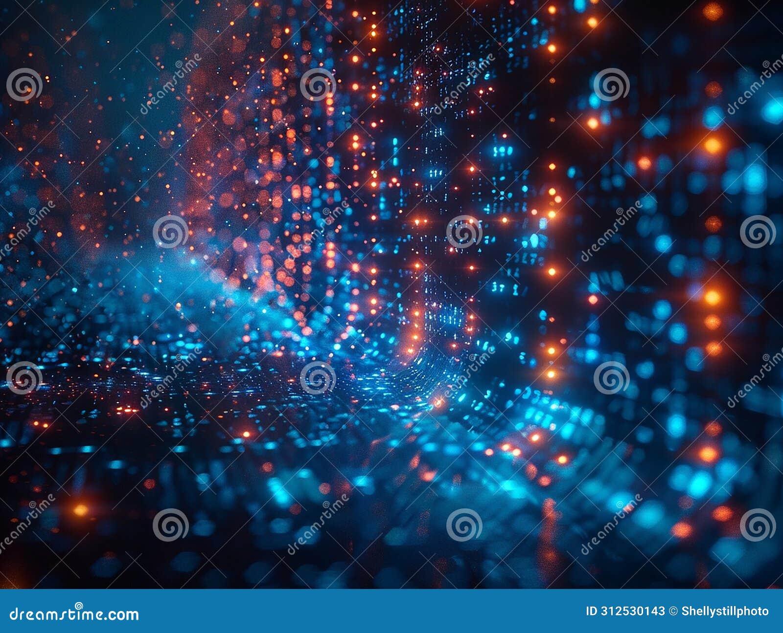 Network or Networking Technology Flowing Light Structure Background ...