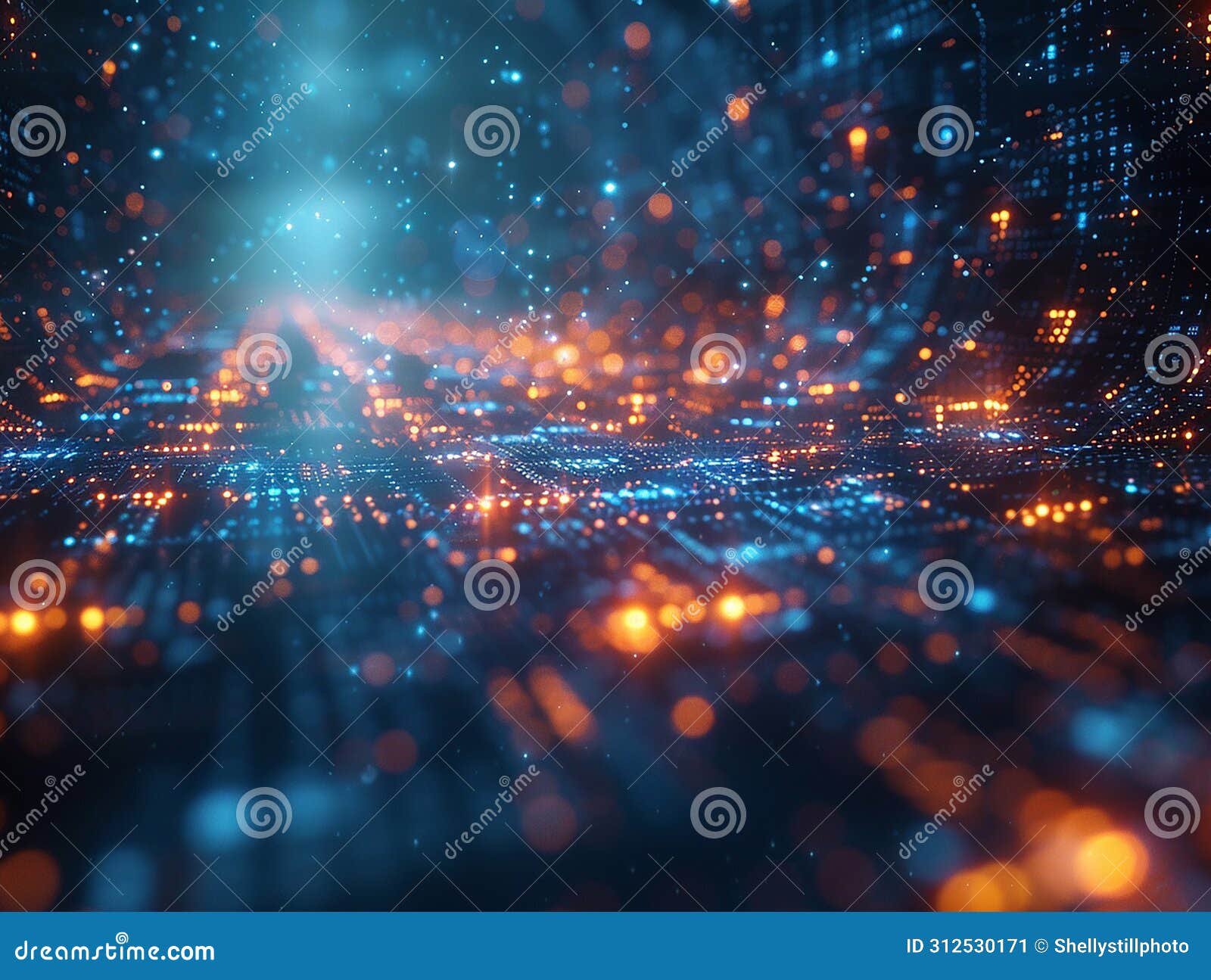 Network or Networking Technology Flowing Light Structure Background ...