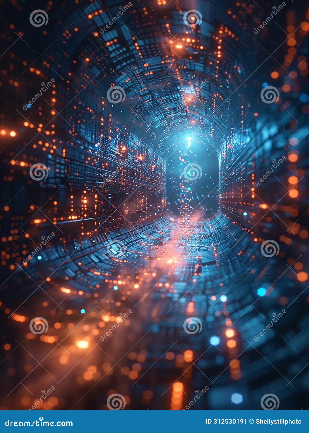 Network or Networking Technology Flowing Light Structure Background ...