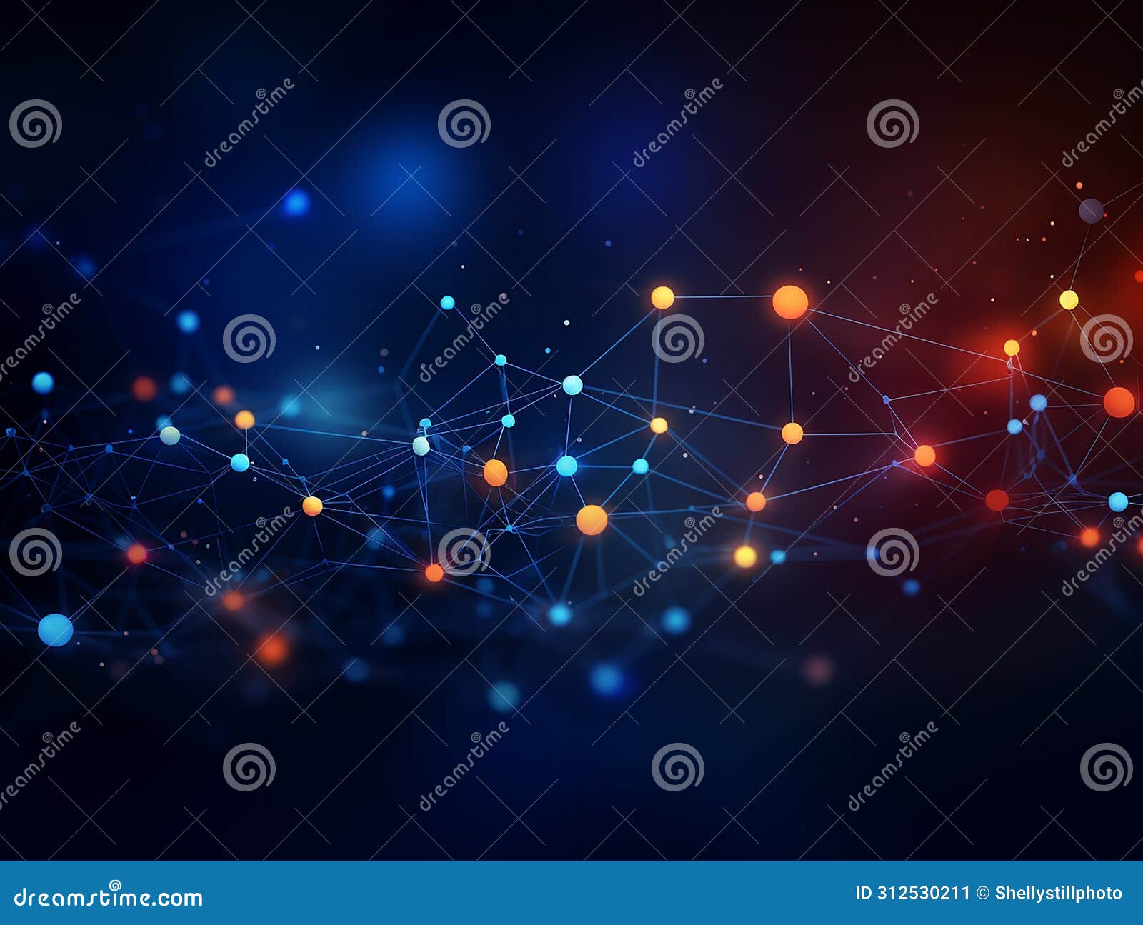 Network or Networking Technology Flowing Light Structure Background ...