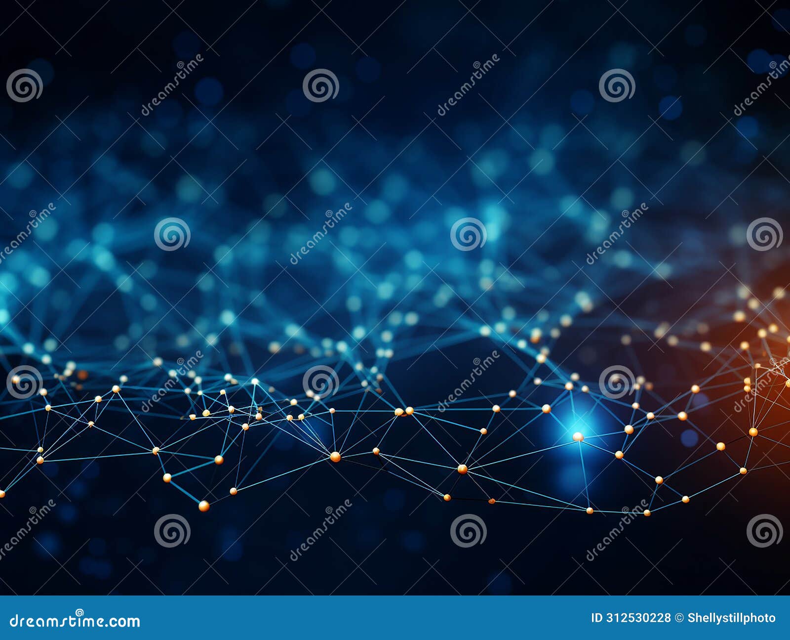 Network or Networking Technology Flowing Light Structure Background ...
