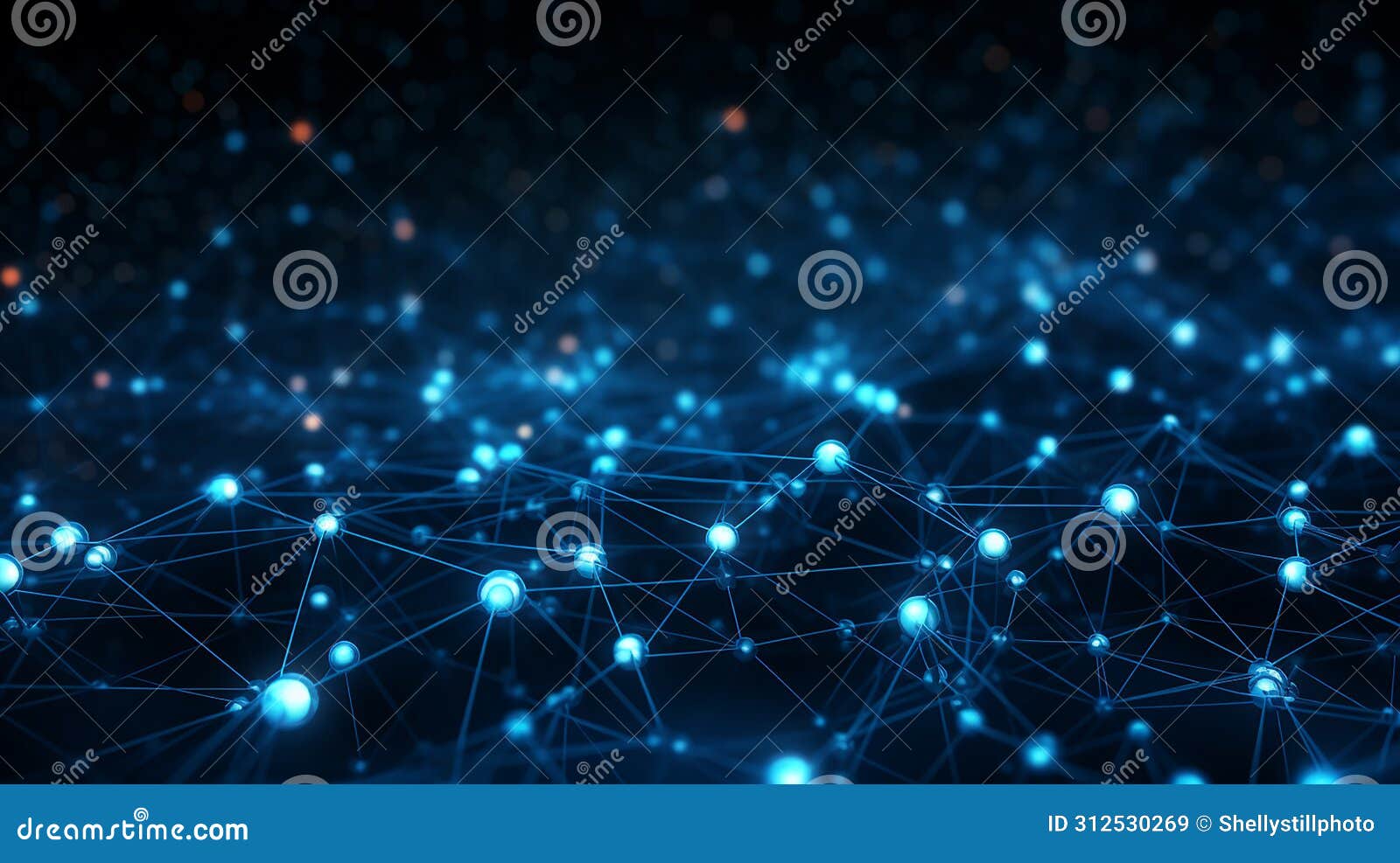 Network or Networking Technology Flowing Light Structure Background ...