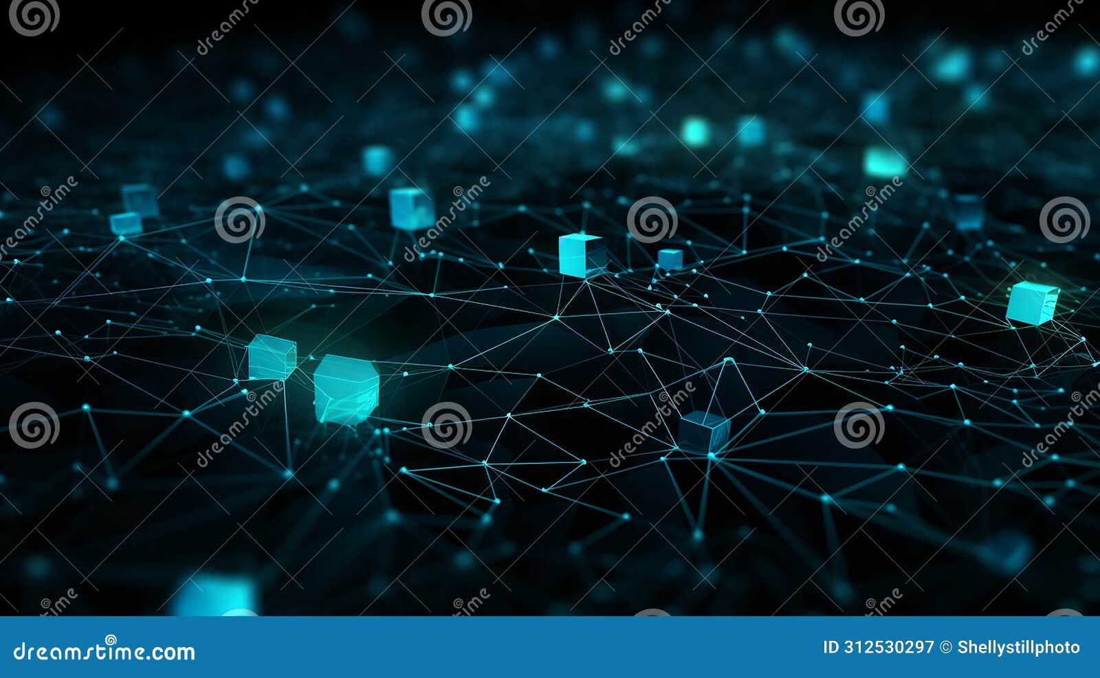 Network or Networking Technology Flowing Light Structure Background ...