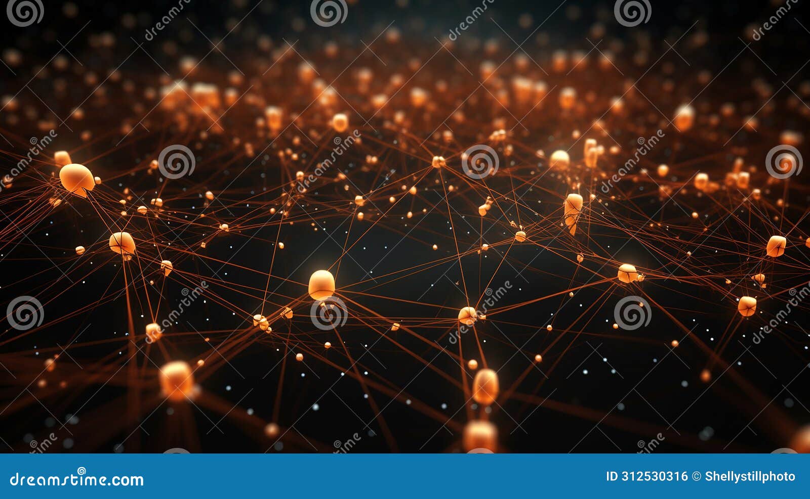 Network or Networking Technology Flowing Light Structure Background ...