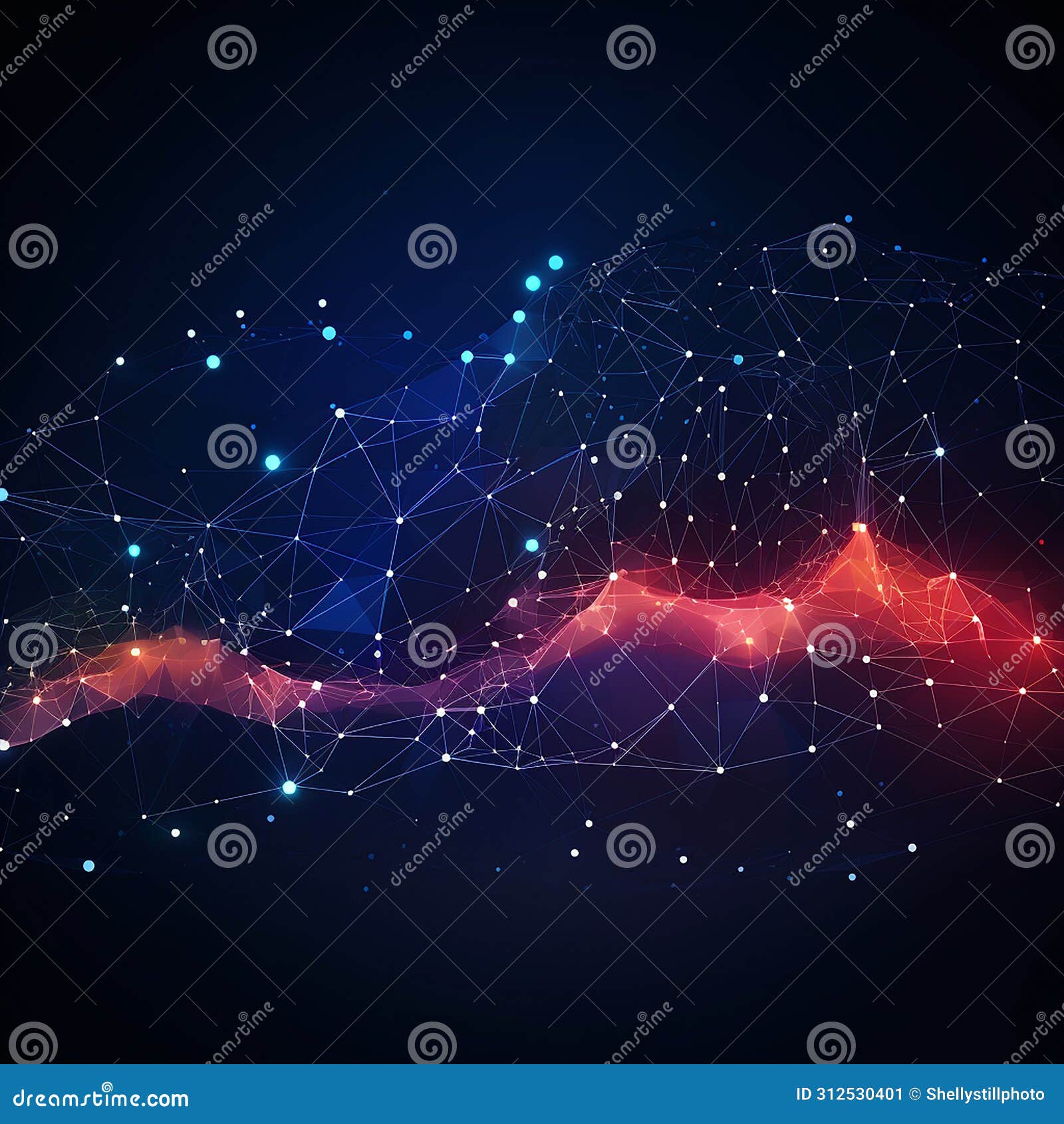 Network or Networking Technology Flowing Light Structure Background ...