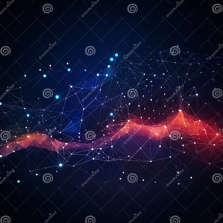 Network or Networking Technology Flowing Light Structure Background ...