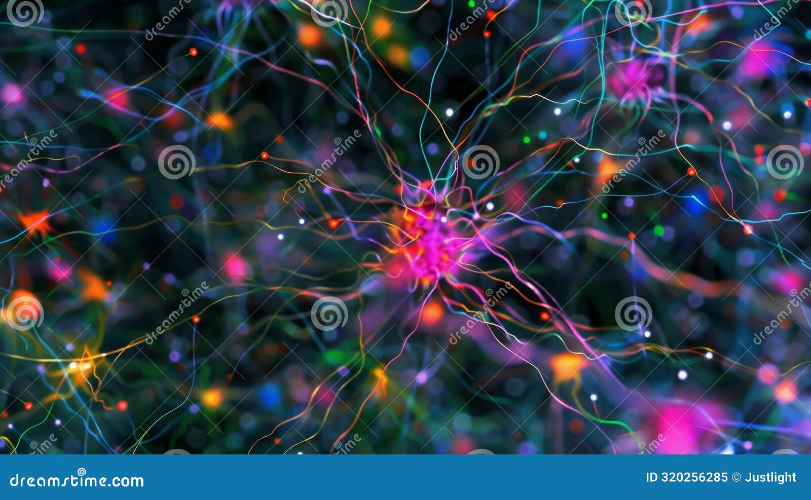 A Network of Neurons with Brightly Colored Vesicles Highlighting Their ...