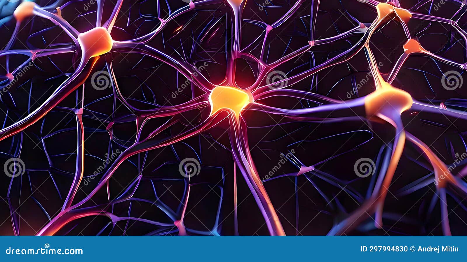 Network of Neurons in Human Brain Stock Illustration - Illustration of ...